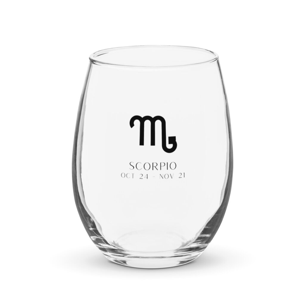 Scorpio Zodiac Stemless wine glass - lotzagoodstuf.com