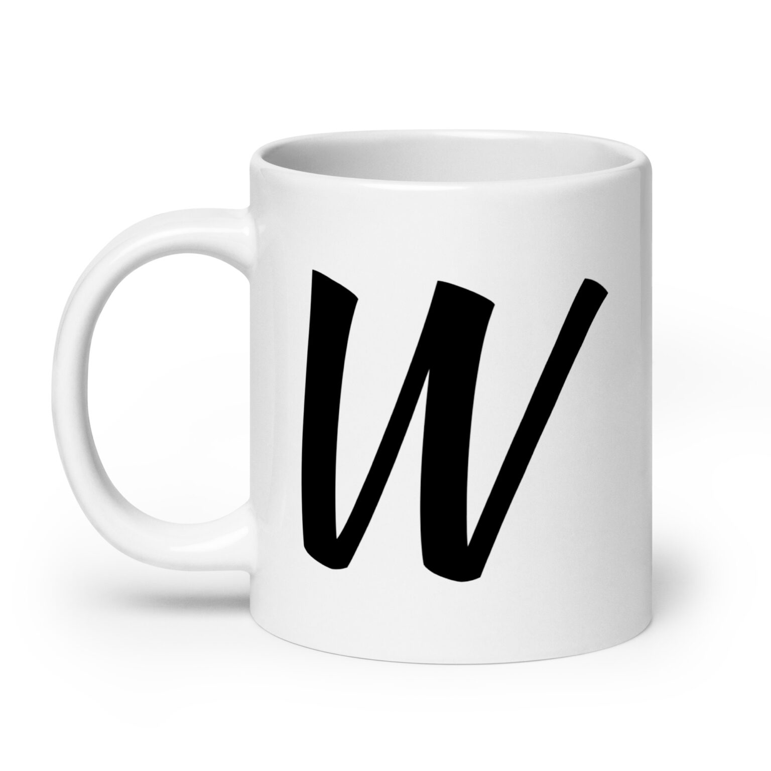 Personalized Letter W White glossy mug - lotzagoodstuf.com