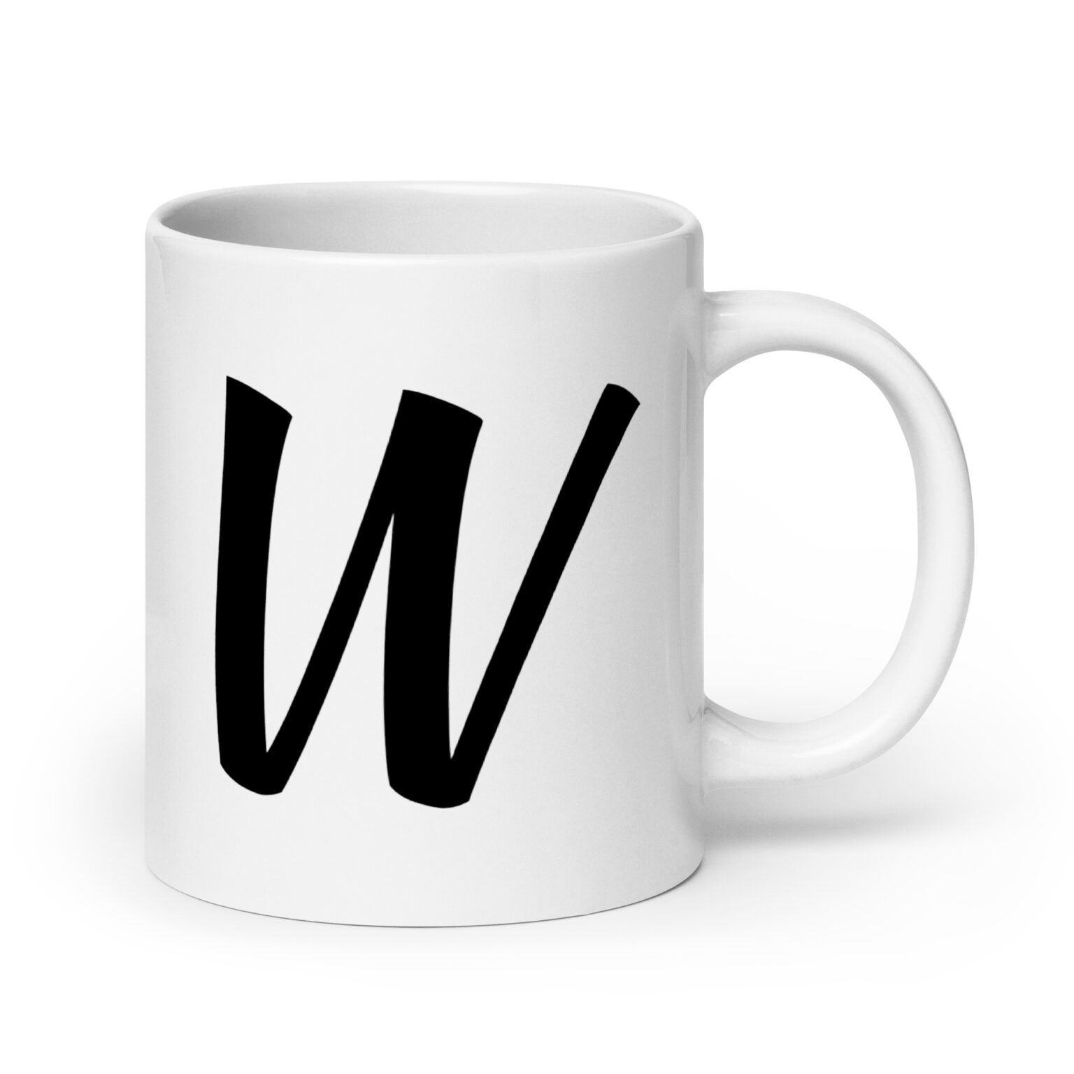 Personalized Letter W White glossy mug - lotzagoodstuf.com